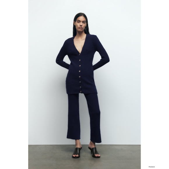 Zara | Other | Zara Gold Button Ribbed Knit Set | Poshmark